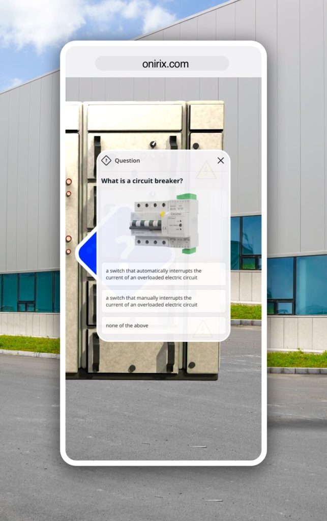 AR training with product questions - Onirix